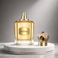 China Luxury Gem‑Inlaid Crown Zamac FEA15 Perfume Cap, Gold‑Plated Zinc Alloy Decorative Bottle Top for sale