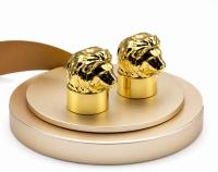 China Zinc Alloy 3D Lion Head Perfume Cap Mirror Gold Plated Animal Sculpture Bottle Lid Custom Logo OEM For Perfume Glass BottleMagnetic for sale