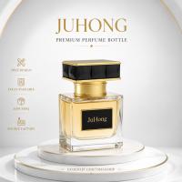 China Luxury Rectangular Black Faceted Zamac FEA15 Perfume Cap, Gold‑Trim Zinc Alloy Decorative Bottle for sale