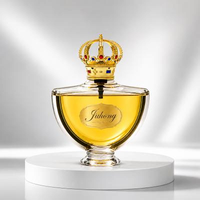 China Noble Royal Crown Gem‑Accented Zamac FEA15 Perfume Cap, Gold‑Plated Zinc Alloy Decorative Bottle Top for sale