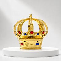 China Noble Royal Crown Gem‑Accented Zamac FEA15 Perfume Cap, Gold‑Plated Zinc Alloy Decorative Bottle Top for sale