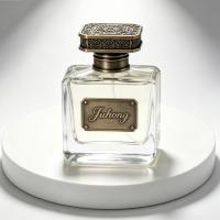 China Vintage Embossed Square Zamac Perfume Bottle Cap, Antique Brass FEA 15 for sale