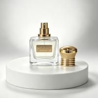 China Luxury Knurled Texture Zamac Perfume Bottle Cap Gold Plated Custom Logo Metal Perfume Lid for sale