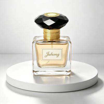 China Luxury Black Faceted Crystal Zamac Perfume Bottle Cap Gold Plated Custom Logo Metal Perfume Lid FEA 15 for sale