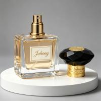 China Luxury Black Faceted Crystal Zamac Perfume Bottle Cap Gold Plated Custom Logo Metal Perfume Lid FEA 15 for sale