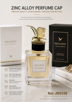 China Zinc Alloy Flying Eagle Perfume Cap, 3D Spread‑wing Hawk Ornament, Black Cylinder Knurled Base Gold Plated Custom Logo Luxury Bottle Lid Magnetic for sale