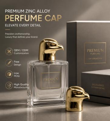 China Zinc Alloy Eagle Head Perfume Cap, Smooth Polished Gold Plated 3D Hawk Head Metal Lid For Luxury Perfume Bottle Custom Logo Magnetic for sale
