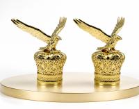 China Zinc Alloy Eagle Head Perfume Cap, Smooth Polished Gold Plated 3D Hawk Head Metal Lid For Luxury Perfume Bottle Custom Logo Magnetic for sale