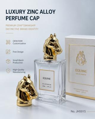 China Luxury 3D Sculpted Horse Head Metal Perfume Cap Zinc Alloy Animal Shape Fragrance Bottle Cover Custom Logo For Cosmetic Glass Bottle Magnetic for sale