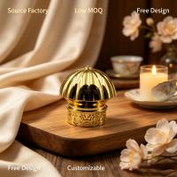 China Dome Shape Embossed Zinc Alloy Perfume Cap Luxury Gold Plated Metal Perfume Bottle Lid Custom Logo For Fragrance Cosmetic Packaging Magnetic for sale