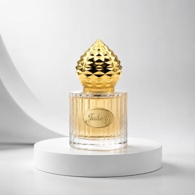 China Luxury Diamond Cut Gold Zamac Perfume Cap, Crown Shape Closure for FEA15 Perfume Bottle for sale