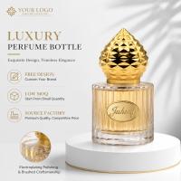 China Luxury Diamond Cut Gold Zamac Perfume Cap, Crown Shape Closure for FEA15 Perfume Bottle for sale