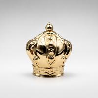 China High quality Crown Shape Zinc Alloy Perfume Cap Luxury Gold Plated Perfume Bottle Lid With Blue Gemstone Decoration Custom Logo for sale
