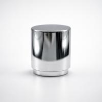 China Cylindrical Knurled Ribbed Zamac Perfume Bottle Cap Antique Bronze Silver Two‑Tone Metal Lid Custom Logo For Fragrance Bottle for sale