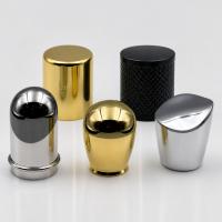 China Wholesale Multi‑Style Zinc Alloy Perfume Cap Cylindrical Oblique Cut Smooth Knurled Metal Perfume Bottle Closure Custom Logo for sale