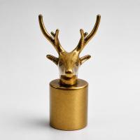 China Wholesale Vintage Antique Bronze Gold Zinc Alloy Animal Head Perfume Cap Deer Bull Wolf Eagle Horse Perfume Closure Custom Logo for sale