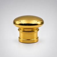 China Luxury Zamac Zinc Alloy Perfume Cap Gold Plated Round Dome Textured Metal Perfume Bottle Lid Custom Logo For Fragrance Glass Bottle for sale