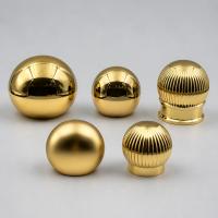 China Wholesale Ball Shape Zinc Alloy Perfume Cap Spherical Smooth Vertical Rib Gold Metal Perfume Bottle Closure Custom Logo Accept for sale