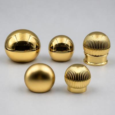 China Wholesale Ball Shape Zinc Alloy Perfume Cap Spherical Smooth Vertical Rib Gold Metal Perfume Bottle Closure Custom Logo Accept for sale