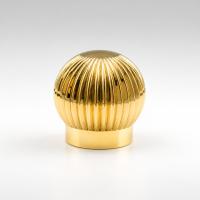 China Wholesale Ball Shape Zinc Alloy Perfume Cap Spherical Smooth Vertical Rib Gold Metal Perfume Bottle Closure Custom Logo Accept for sale
