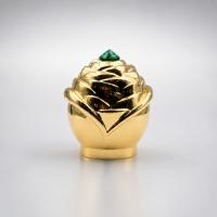 China Luxury Gold Plated 3D Floral Zamac Perfume Cap, Rose Lotus Flower Sculpture Metal Perfume Closure Custom Logo For Women Luxury Perfume Bottles for sale