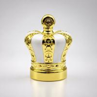 China Wholesale 3D Crown Zinc Alloy Perfume Cap Enamel Painted Rhinestone Decor Metal Perfume Bottle Closure Custom Logo Accept for sale