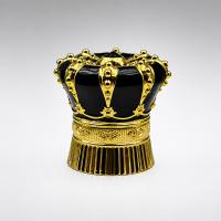 China Wholesale 3D Crown Zinc Alloy Perfume Cap Enamel Painted Rhinestone Decor Metal Perfume Bottle Closure Custom Logo Accept for sale