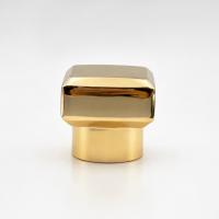 China Luxury Zinc Alloy Perfume Cap Gold Silver Plated Knurled Grid Faceted Square Rectangle Metal Perfume Bottle Lid Custom Logo For Oud for sale