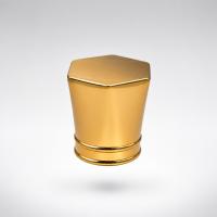 China Wholesale Zinc Alloy Perfume Cap Hexagon Faceted Enamel Gem Decor Gold Silver Plated Perfume Bottle Closure Custom Logo Accept for sale