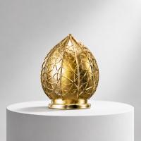 China Luxury Hollow Lattice Teardrop Zamac Perfume Cap, Gold Electroplated Decorative Metal Perfume Closure Custom Logo For Arabic Perfume Bottles for sale