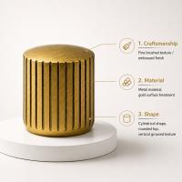 China Vertical Ribbed Cylinder Zamac Perfume Cap Multi-Color Metal Fragrance Bottle Lid Custom Logo For 15mm FEA Neck for sale