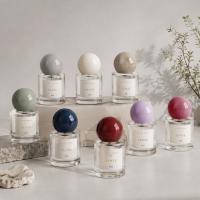 China Morandi Color Spherical Ball Perfume Cap Multi-Color Plastic Fragrance Bottle Lid Custom Logo Fits 15mm FEA Neck for sale