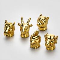 China Animal Head Sculpture Zamac Perfume Cap Zinc Alloy Gold Plated Metal Fragrance Bottle Lid Custom Logo Fits 15mm FEA Neck for sale