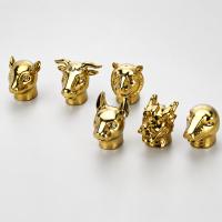 China Animal Head Sculpture Zamac Perfume Cap Zinc Alloy Gold Plated Metal Fragrance Bottle Lid Custom Logo Fits 15mm FEA Neck for sale