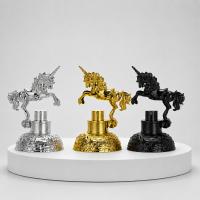 China 3D Unicorn Zamac Perfume Cap Zinc Alloy Decorative Metal Fragrance Bottle Lid Gold Silver Plating Custom Logo for sale