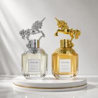 China 3D Unicorn Zamac Perfume Cap Zinc Alloy Decorative Metal Fragrance Bottle Lid Gold Silver Plating Custom Logo for sale