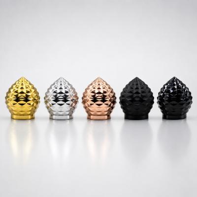 China Zinc Alloy Perfume Cap Diamond Cut Surface Custom Juhong Logo Luxury Metal Replacement Lid For Perfume Bottle OEM ODM Wholesale for sale