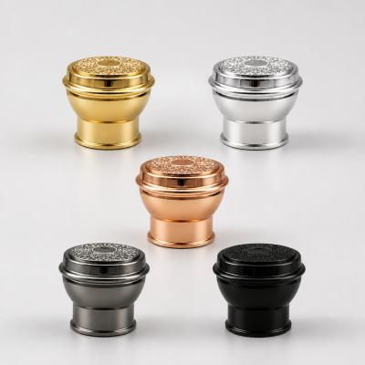 China Custom Zinc Alloy Perfume Cap Luxury Zamac Metal Fragrance Bottle Lid Round Top Electroplated Gold Silver Rose Gold Black Supply for sale