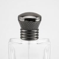 China Custom Zinc Alloy Perfume Cap Luxury Metal Fragrance Bottle Cap Knurled Pattern Electroplated Gold Silver Rose Gold Black Direct for sale