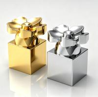 China Flower Shape Zinc Alloy Perfume Cap, Square Base Zamak Metal Lid for FEA15 Perfume Bottle for sale