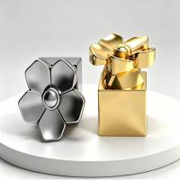China Flower Shape Zinc Alloy Perfume Cap, Square Base Zamak Metal Lid for FEA15 Perfume Bottle for sale