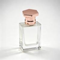 China Luxury Hexagonal Flat Top Zinc Alloy Perfume Cap Geometric Shape Accent Ring Base Zamac Perfume Bottle Lid Multi‑Color Electroplating Custom Logo OEM ODM for sale