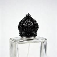 China Luxury Embossed Crown Zinc Alloy Perfume Cap Multi‑Color Electroplating Zamac Perfume Bottle Lid Custom Logo OEM ODM For Fragrance Glass Bottle for sale