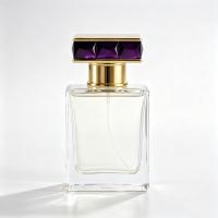 China Luxury Horizontal Rectangle Top Zinc Alloy Perfume Cap Faceted Color Inlay Gold Plated Frame Zamac Perfume Bottle Lid Custom Logo OEM ODM for sale