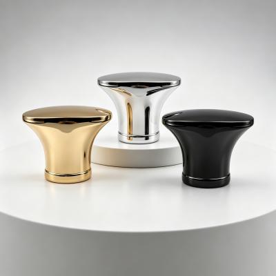 China Luxury Bell‑Shaped Flared Zinc Alloy Perfume Cap Rounded Dome Top Single Decor Ring Base Zamac Perfume Bottle Lid Multi‑Color Mirror Electroplating Custom Logo OEM ODM for sale