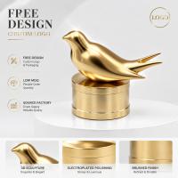 China Luxury Brushed Gold Swallow Bird Zamac Perfume Cap for FEA15 Perfume Bottle for sale