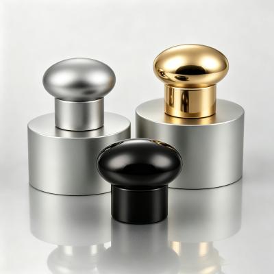 China Factory Wholesale Mushroom Shape Zamac Perfume Cap Oval Bulb Top Metal Perfume Bottle Cover Custom Logo OEM for sale