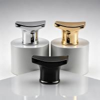 China Luxury Curved Wing‑Shape Zinc Alloy Perfume Cap Flared Zamac Lid Mirror Electroplating Custom Logo OEM for sale