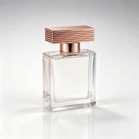 China Factory Wholesale Multi‑Layer Stacked Rectangular Zamac Perfume Cap Horizontal Slab Design Metal Perfume Bottle Cover Custom Logo OEM for sale