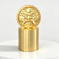 China Custom Any Shape Zamac Zinc Alloy Perfume Cap | Embossed Beast Face Luxury Metal Perfume Bottle Lid for sale